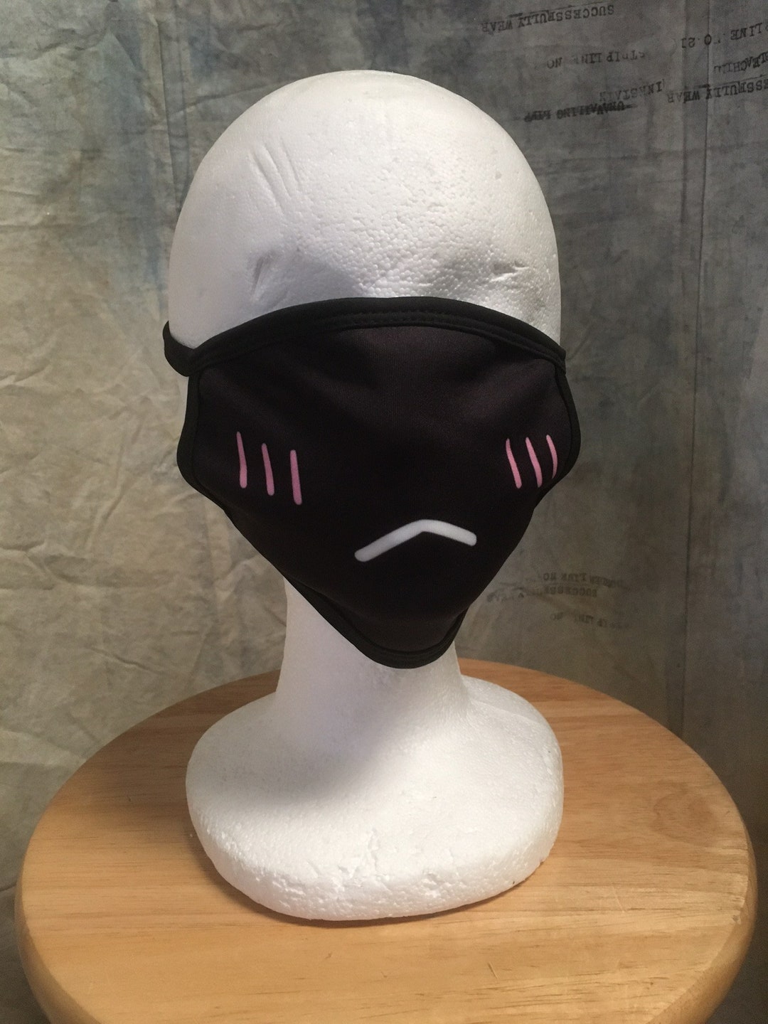 Cloth Mask Silly Frowny Face Black US Seller - Etsy