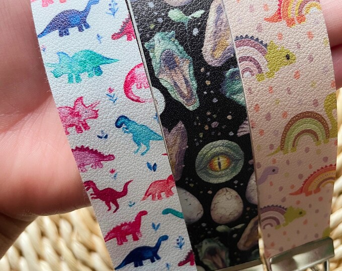 Dinosaur Keychains, Custom Leather Gift, Rainbow Keychain, Dinosaur ...