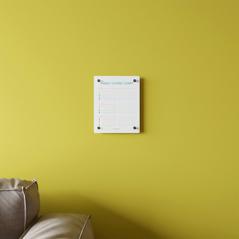 Family Chore Chart Acrylic Wall Panel - Available in Sizes 8"x10" & 11 ...