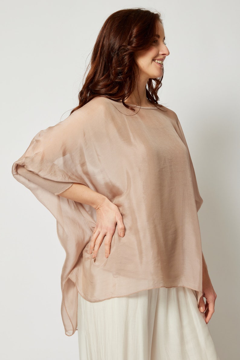 Italian Silk Sheer Flowing Top - Etsy