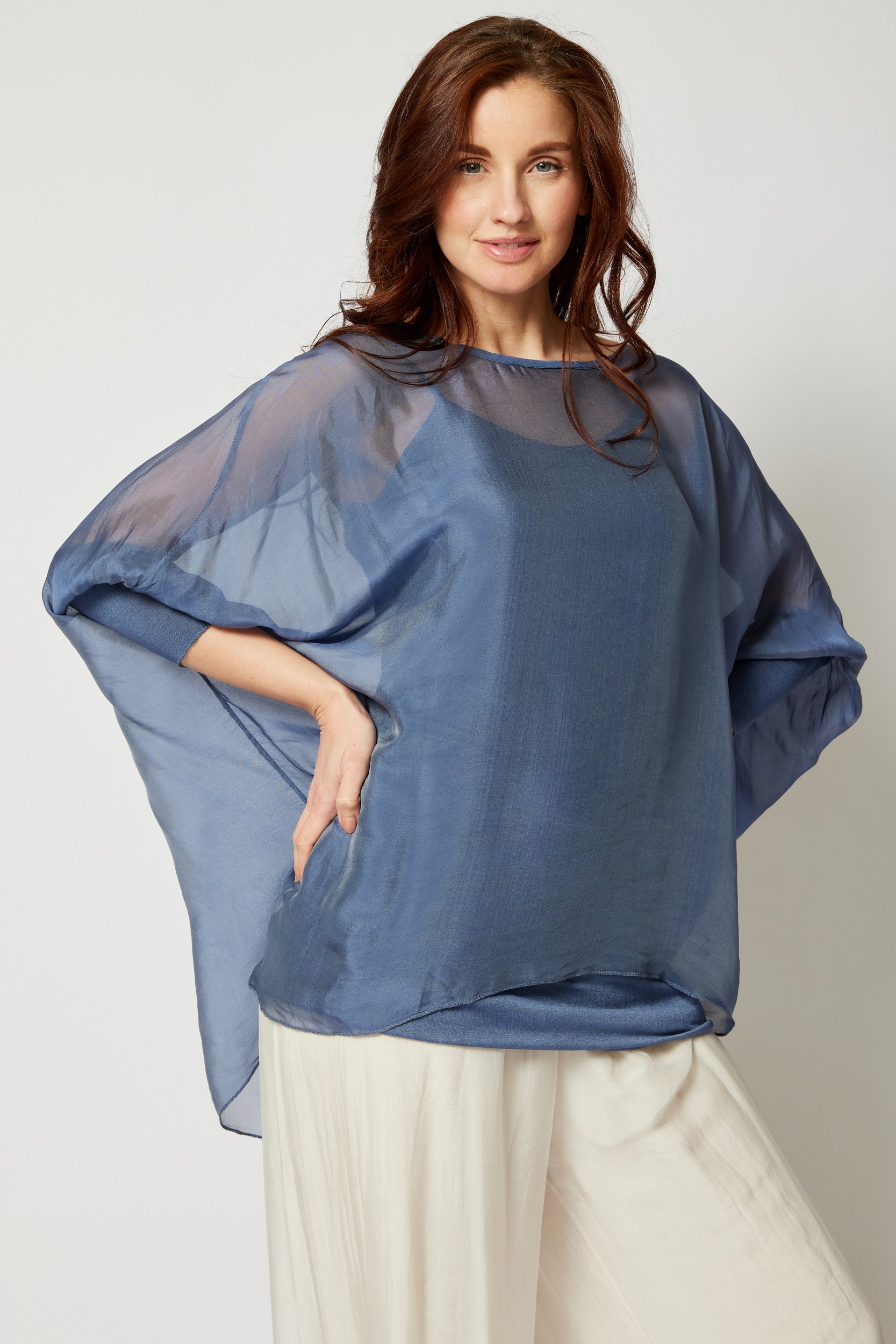 Italian Silk Sheer Flowing Top - Etsy