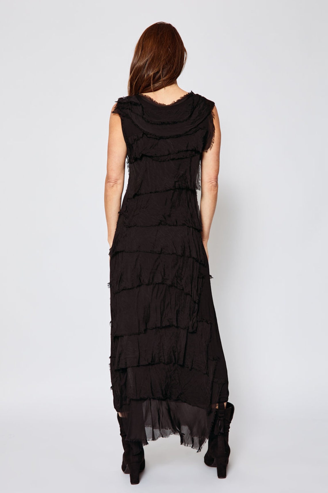 Italian Silk Long Layered Dress - Etsy