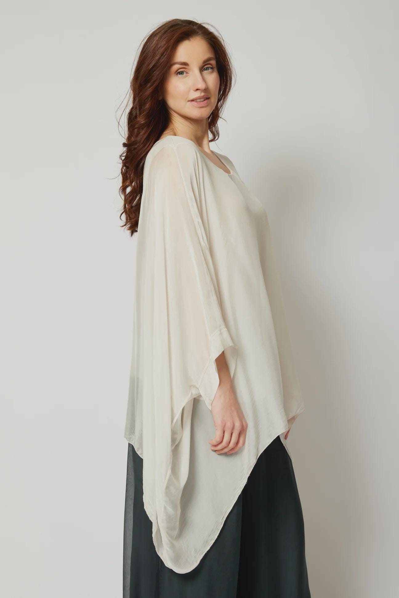 Ivory Italian Silk Blend Soft Flowing Top – Washable Silk Viscose ...