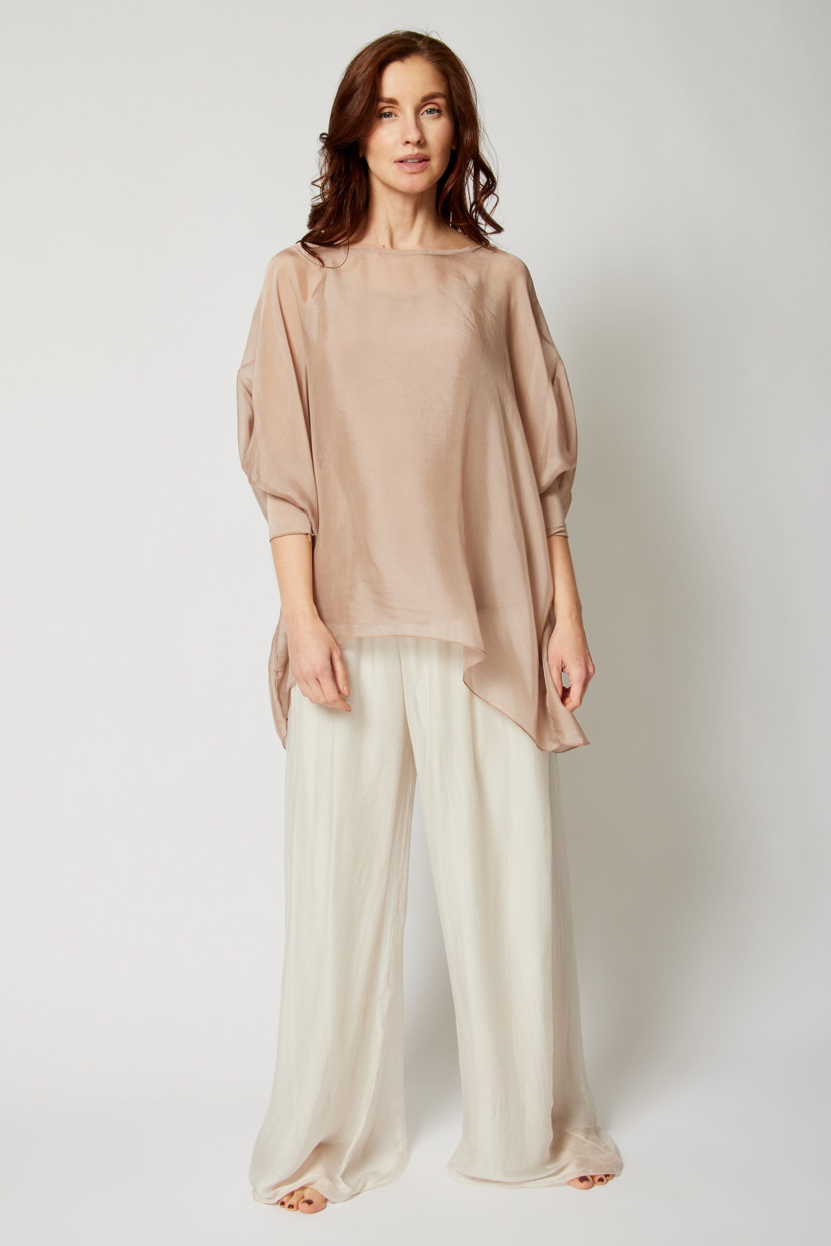 Italian Silk Sheer Flowing Top - Etsy