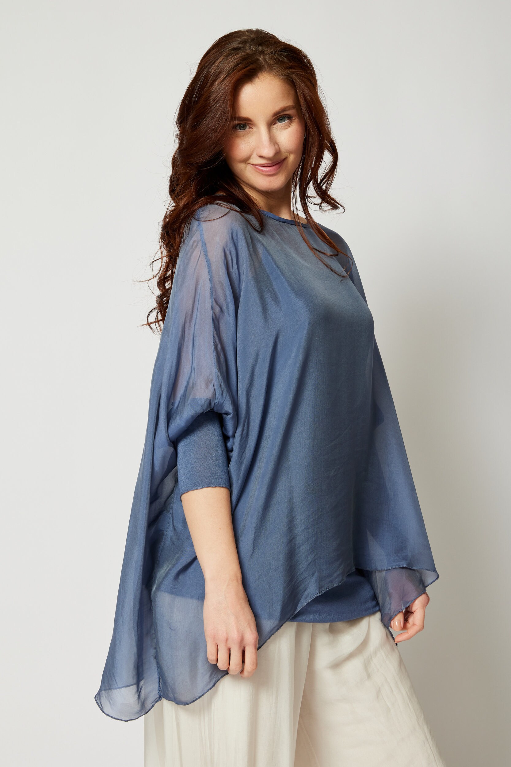 Italian Silk Sheer Flowing Top - Etsy