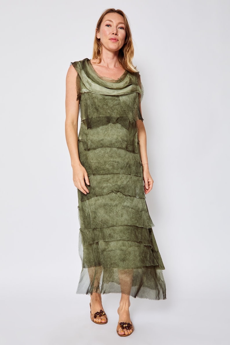 Italian Silk Long Layered Dress - Etsy