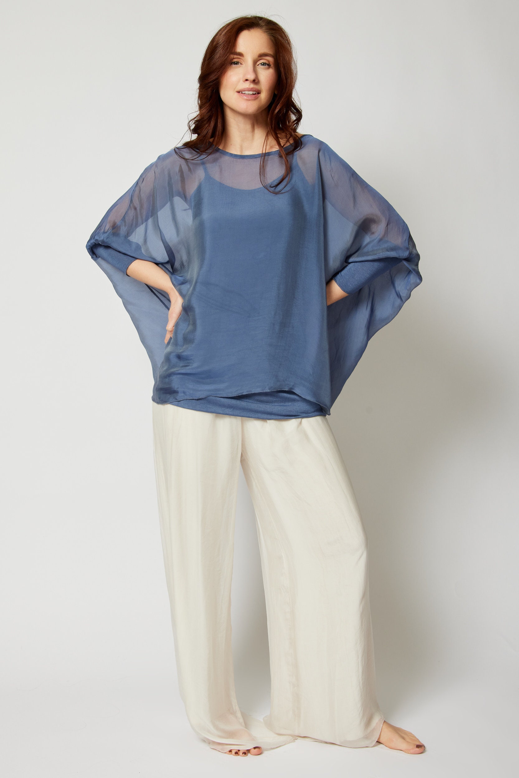 Italian Silk Sheer Flowing Top - Etsy