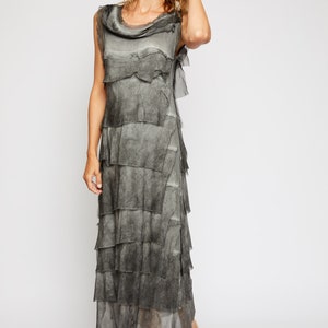 Italian Silk Long Layered Dress - Etsy