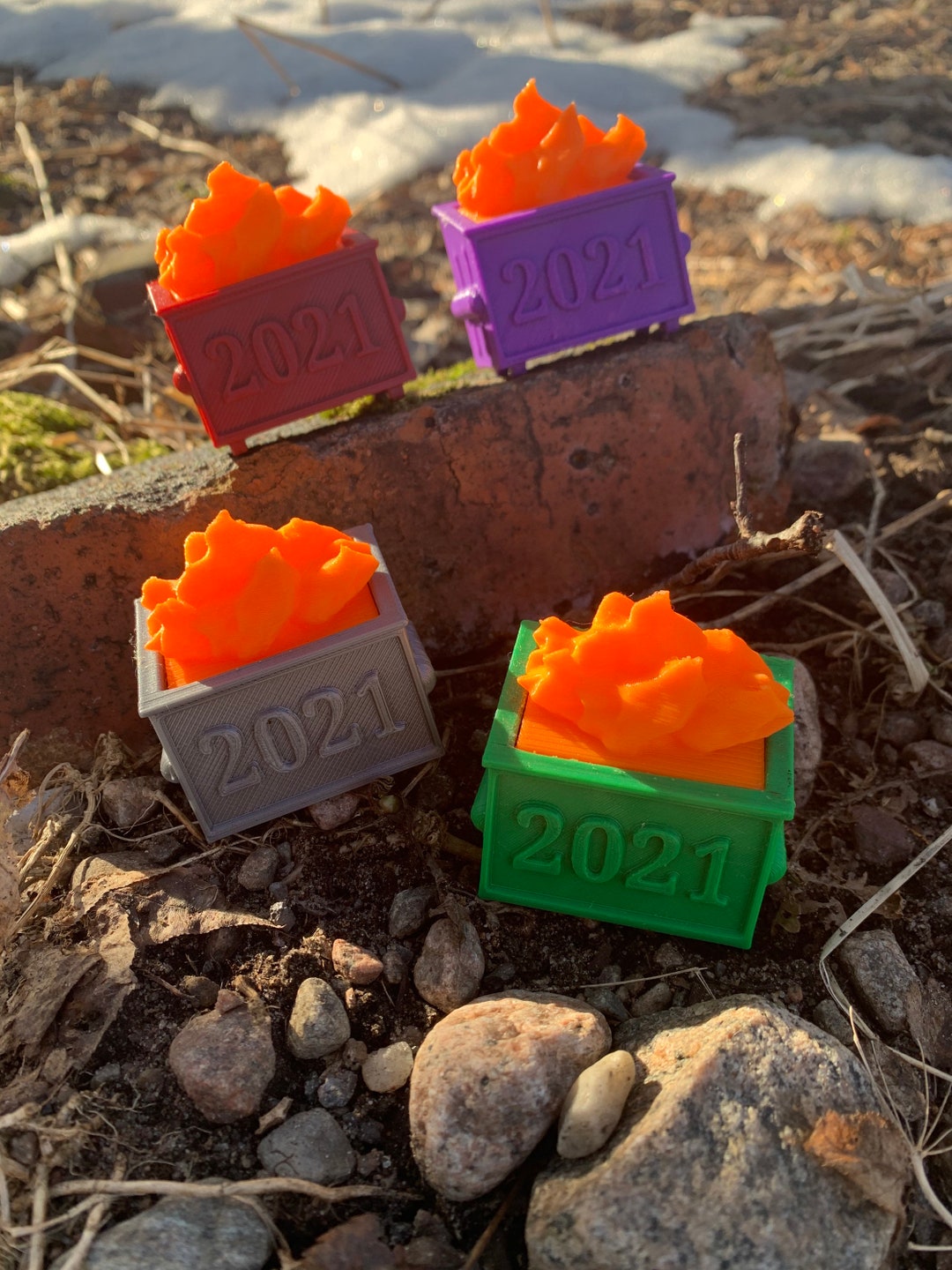 INSTANT DOWNLOAD - 3D Print FILE - Dumpster Fire Ornament Includes ...