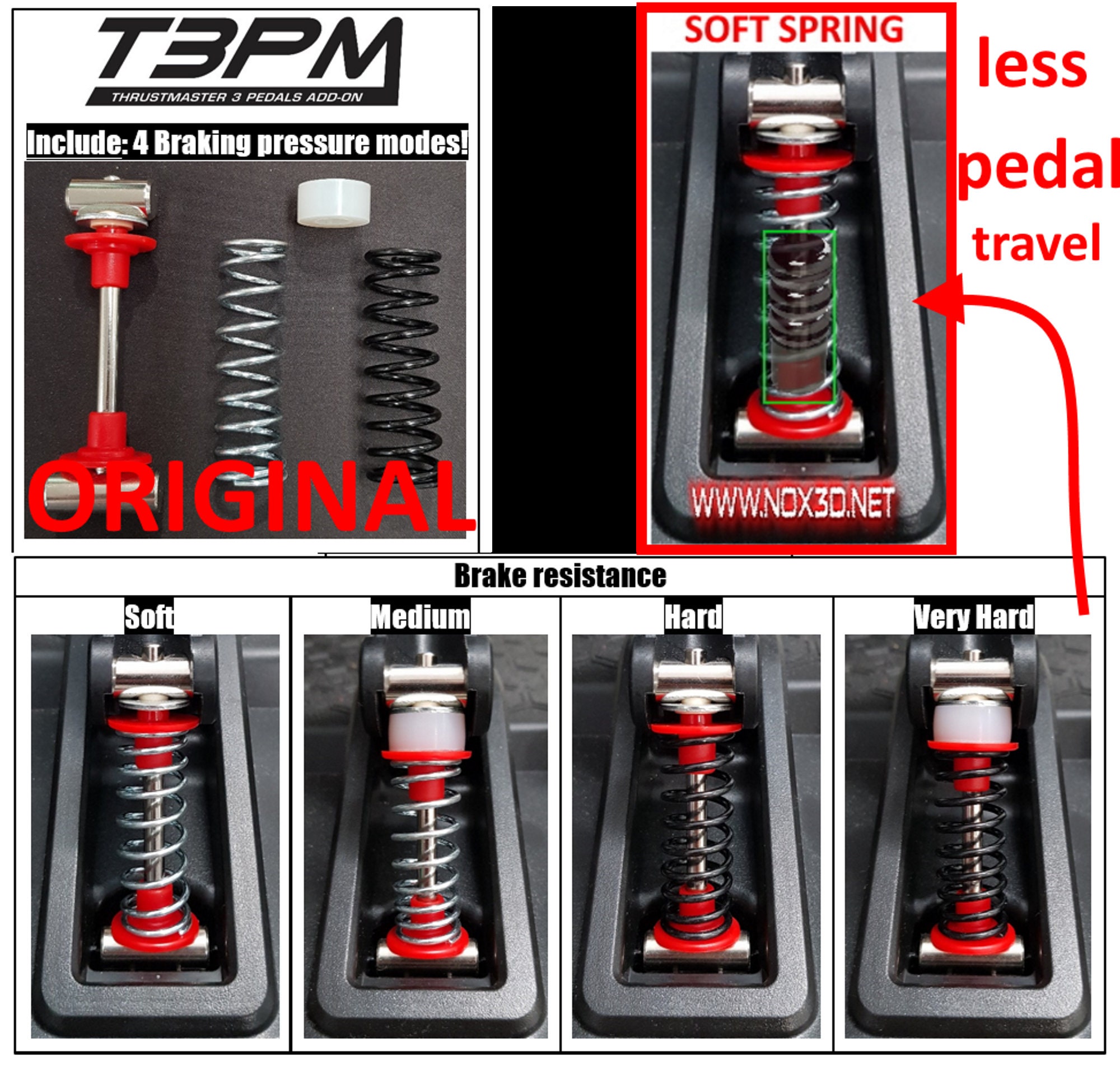 T3PM Thrustmaster Rubber MOD Upgrade BRAKE Kit for T248 More - Etsy ...