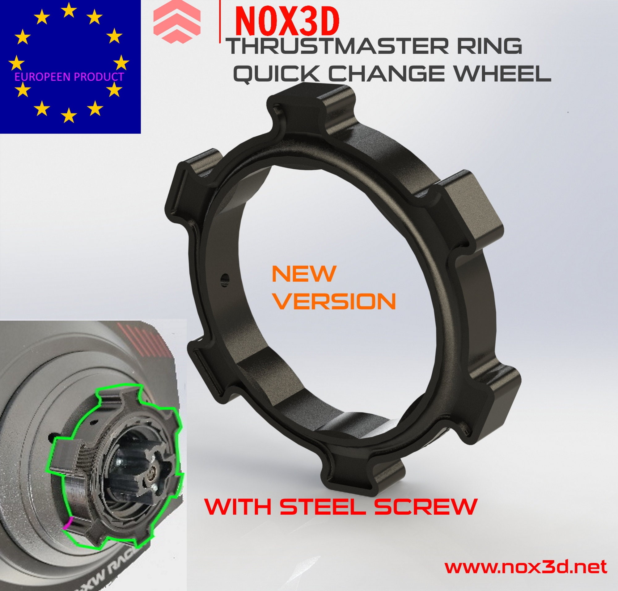 Ring V2 Thrustmaster Wheel Quick Release Power Change Torque Handler QR ...