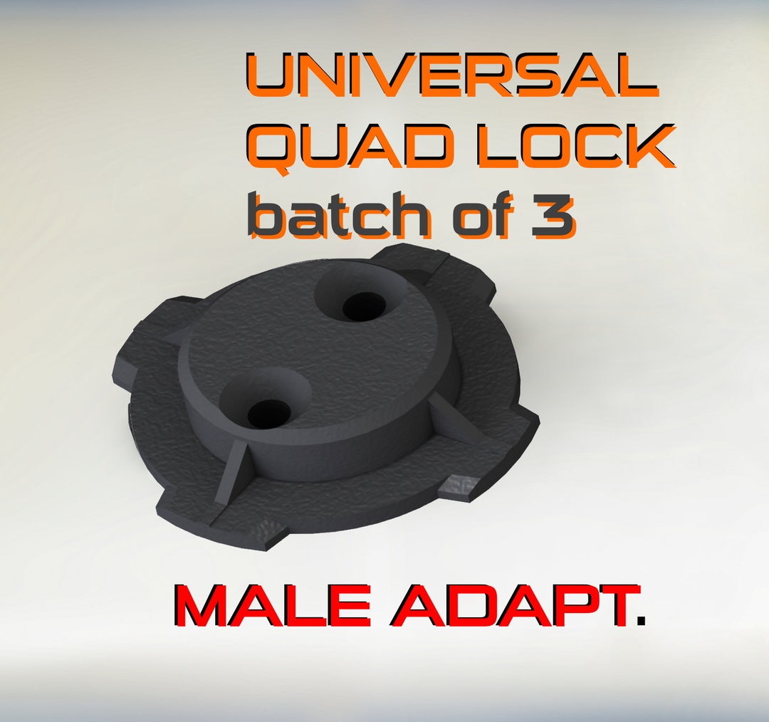 Batch of 3 QUAD LOCK Universal Male Adapter Modular Fixing Quadlock ...