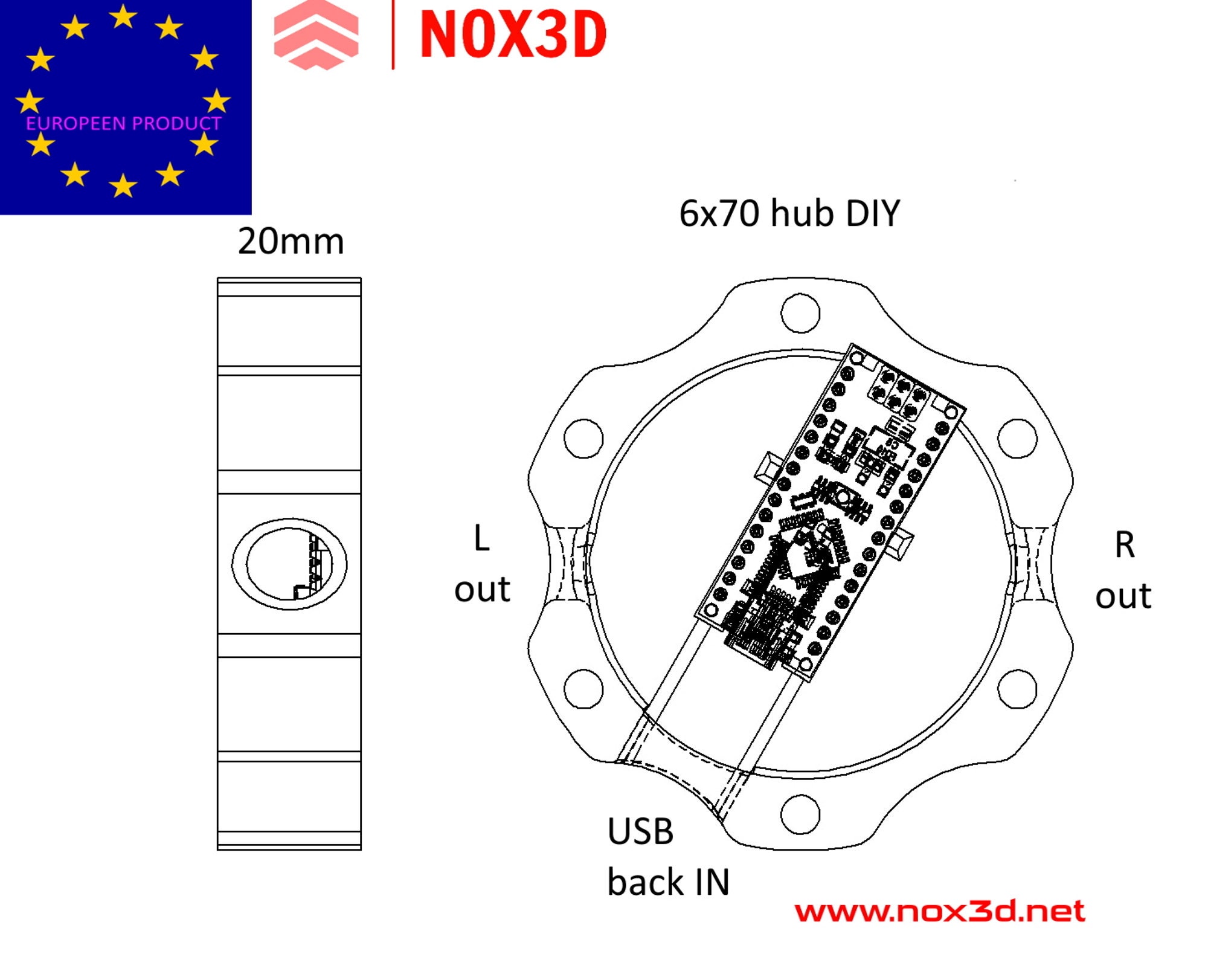 Arduino Nano Steering Wheel Extender HUB Spacer Simracing Thrustmaster ...