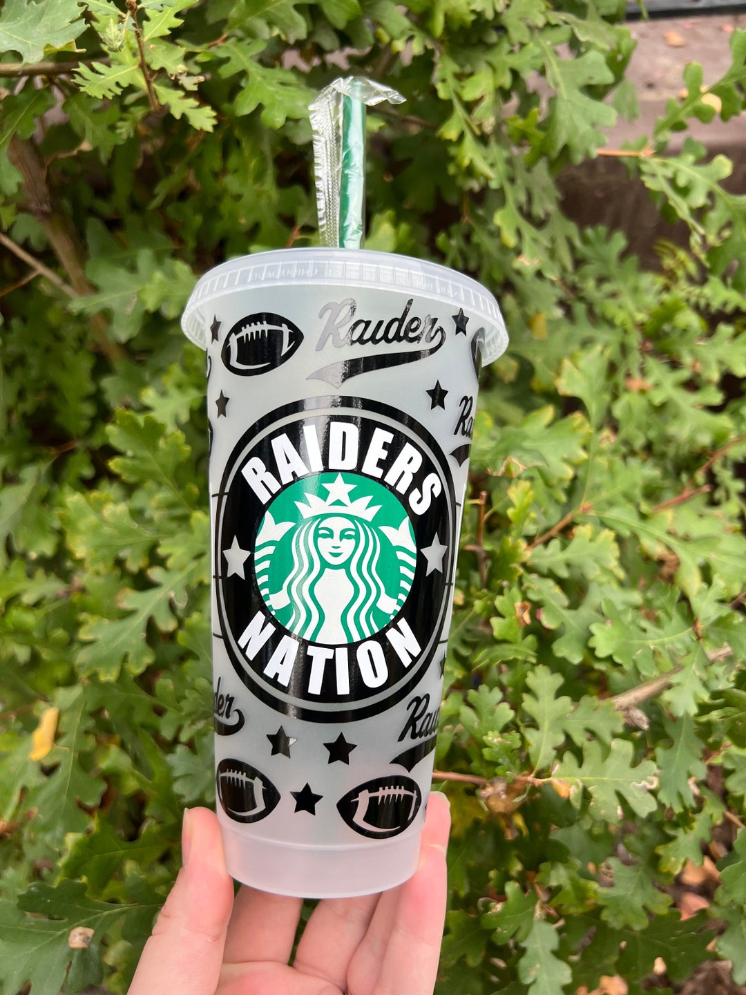 Raiders Starbucks Cup | NFL Starbucks Cup | Raiders Fan Gift - Etsy