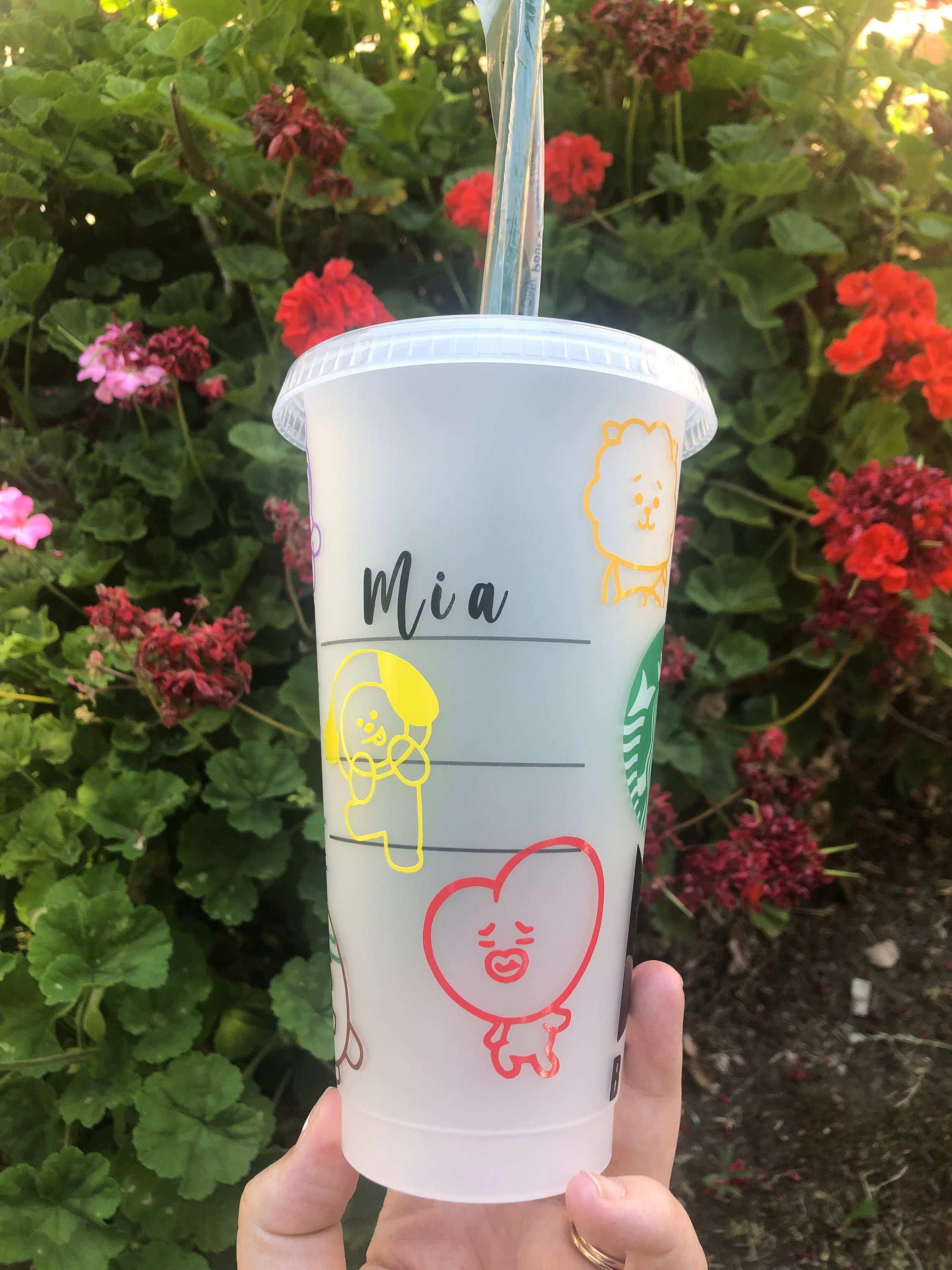 BTS STARBUCKS CUP Custom Starbucks Cold Cup Bts Cadeaux - Etsy France