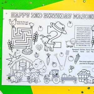 Barnyard Birthday Custom Activity Sheet | Farm Birthday Printable ...