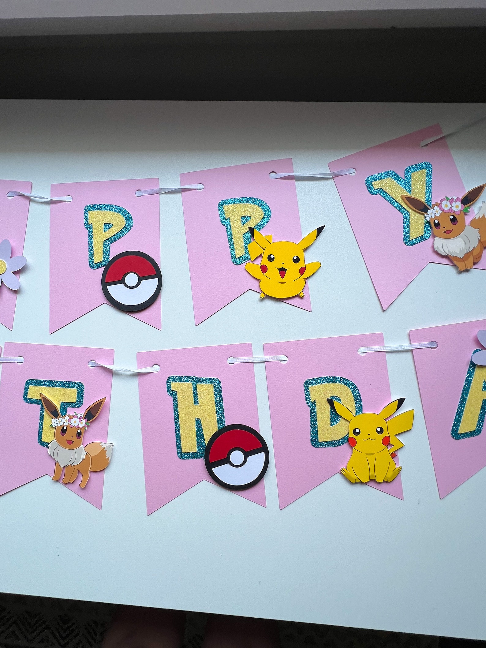 Pokemon Eevee Birthday Banner Pikachu Birthday Party Banner Eevee ...
