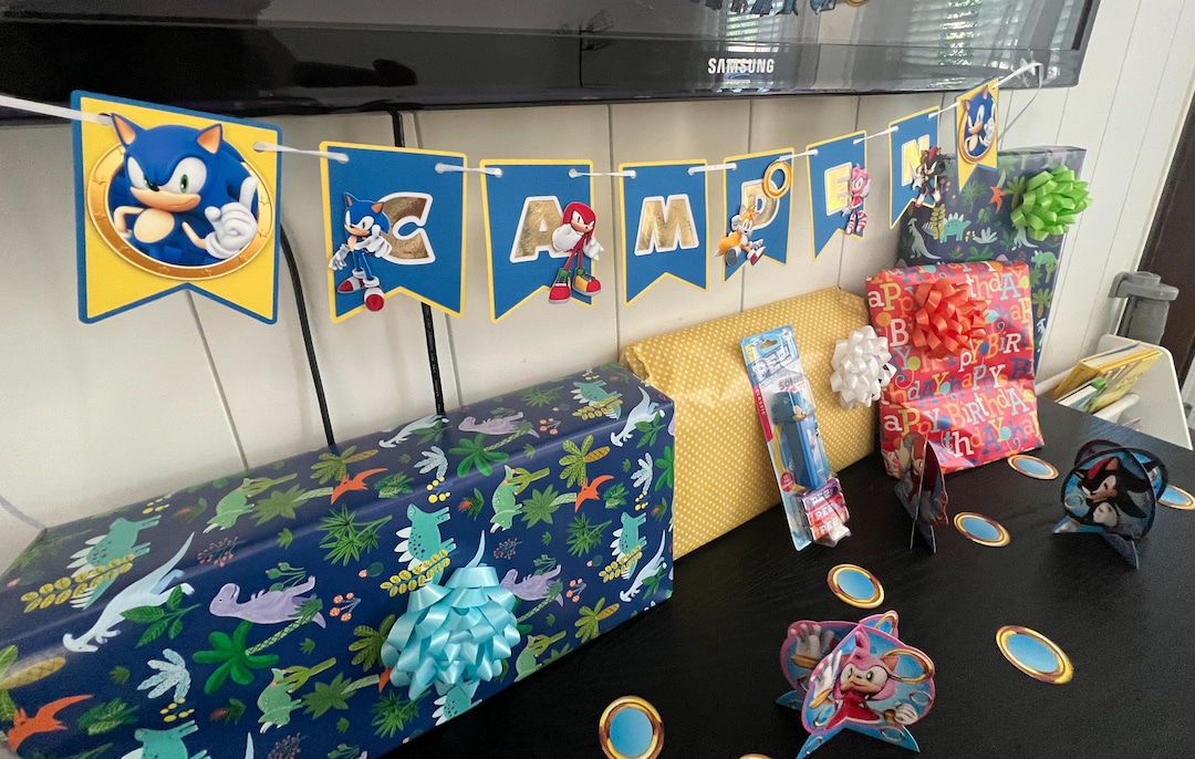 Sonic the Hedgehog Name Banner Sonic Birthday Banner Mini - Etsy