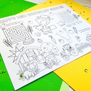 Barnyard Birthday Custom Activity Sheet | Farm Birthday Printable ...