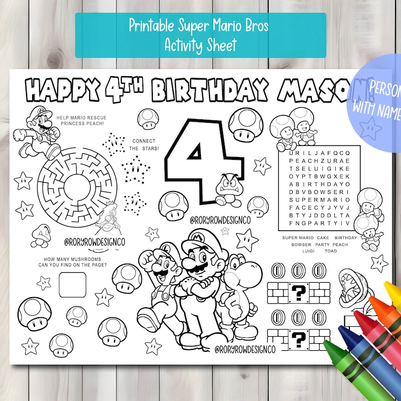 Mario Printables - Etsy