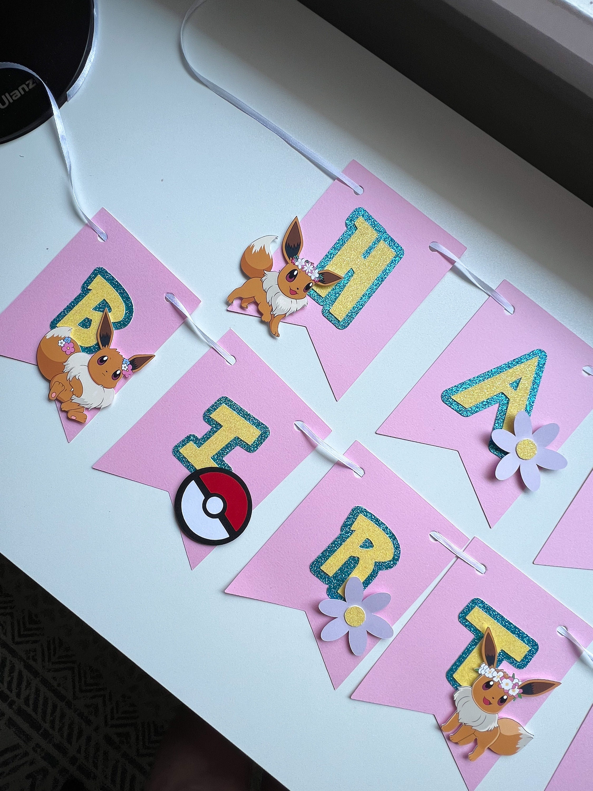 Pokemon Eevee Birthday Banner Pikachu Birthday Party Banner Eevee ...