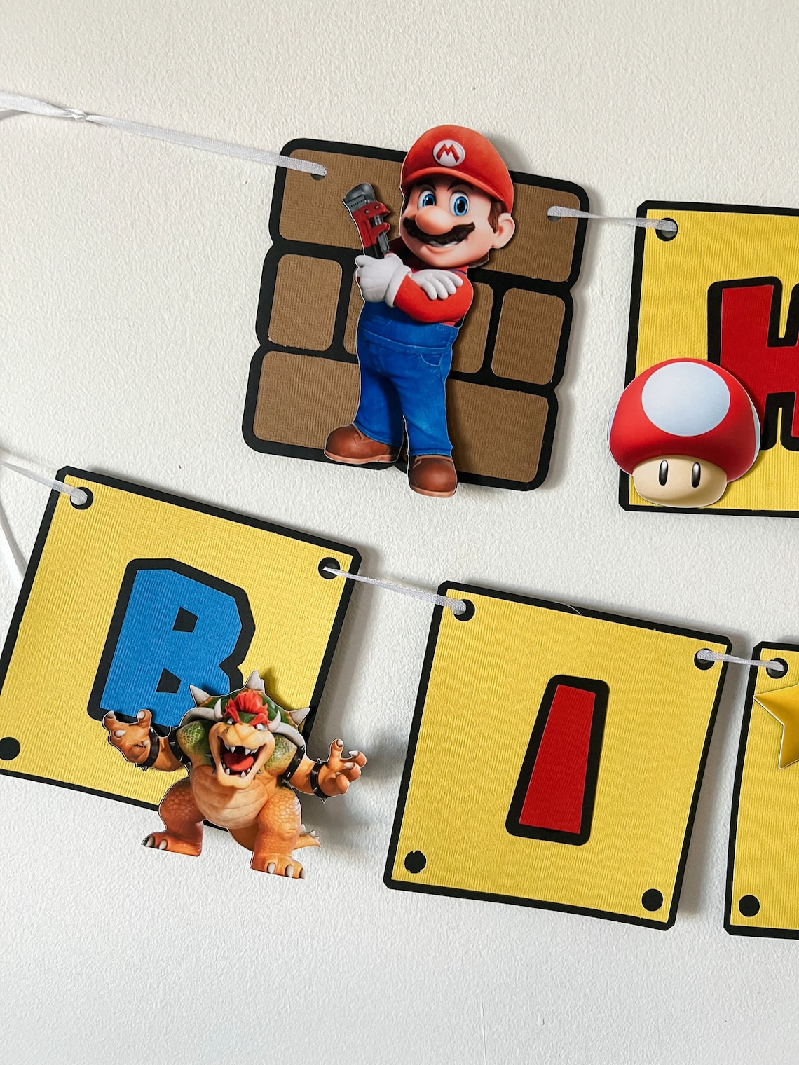 Super Mario Bros Birthday Banner | Mario Birthday Party Banner | Mario ...