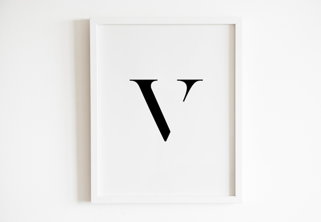 Letter V Wall Art Printable | DIGITAL Downloadable - Etsy