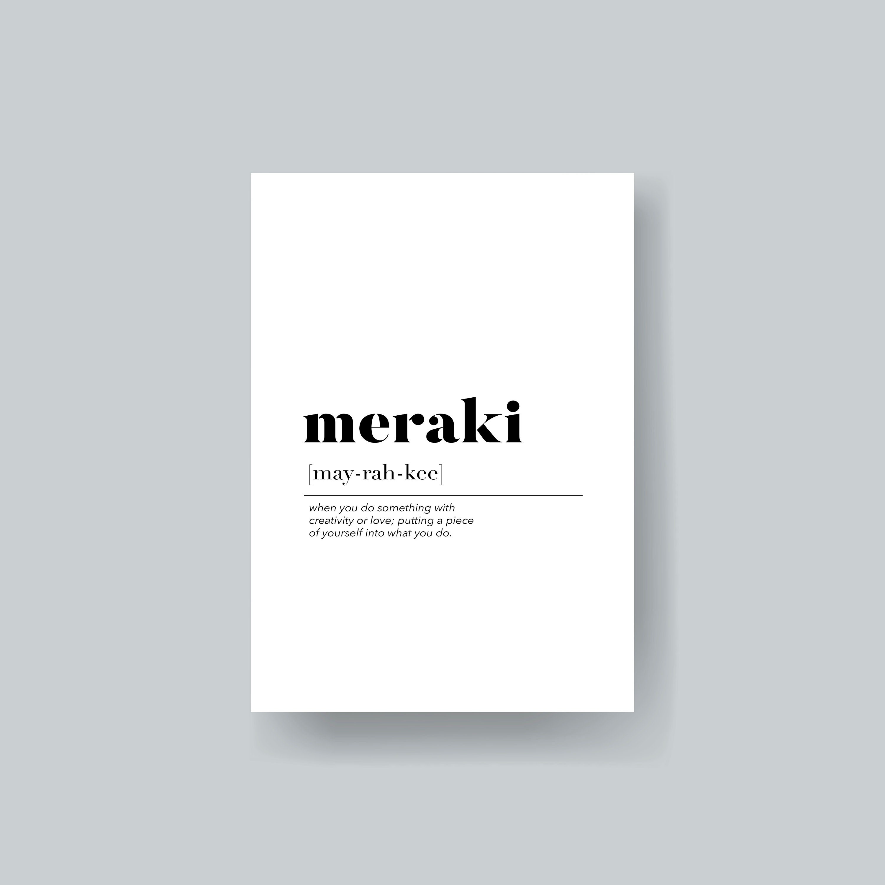 Meraki Definition Wall Art Printable DIGITAL Downloadable - Etsy