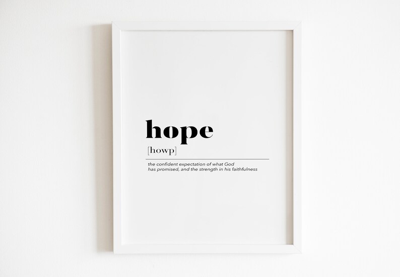 Hope Definition Wall Art Printable DIGITAL Downloadable - Etsy