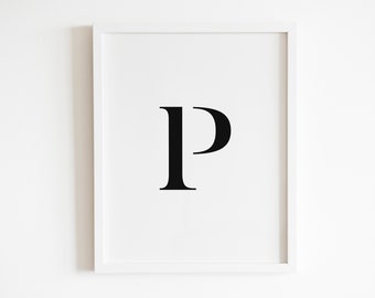 Printable Letter p, Nursery Wall Art Print, Initial Printable Art ...