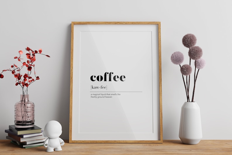 Coffee Definition Printable Wall Art | Funny & Modern Kitchen Decor ...
