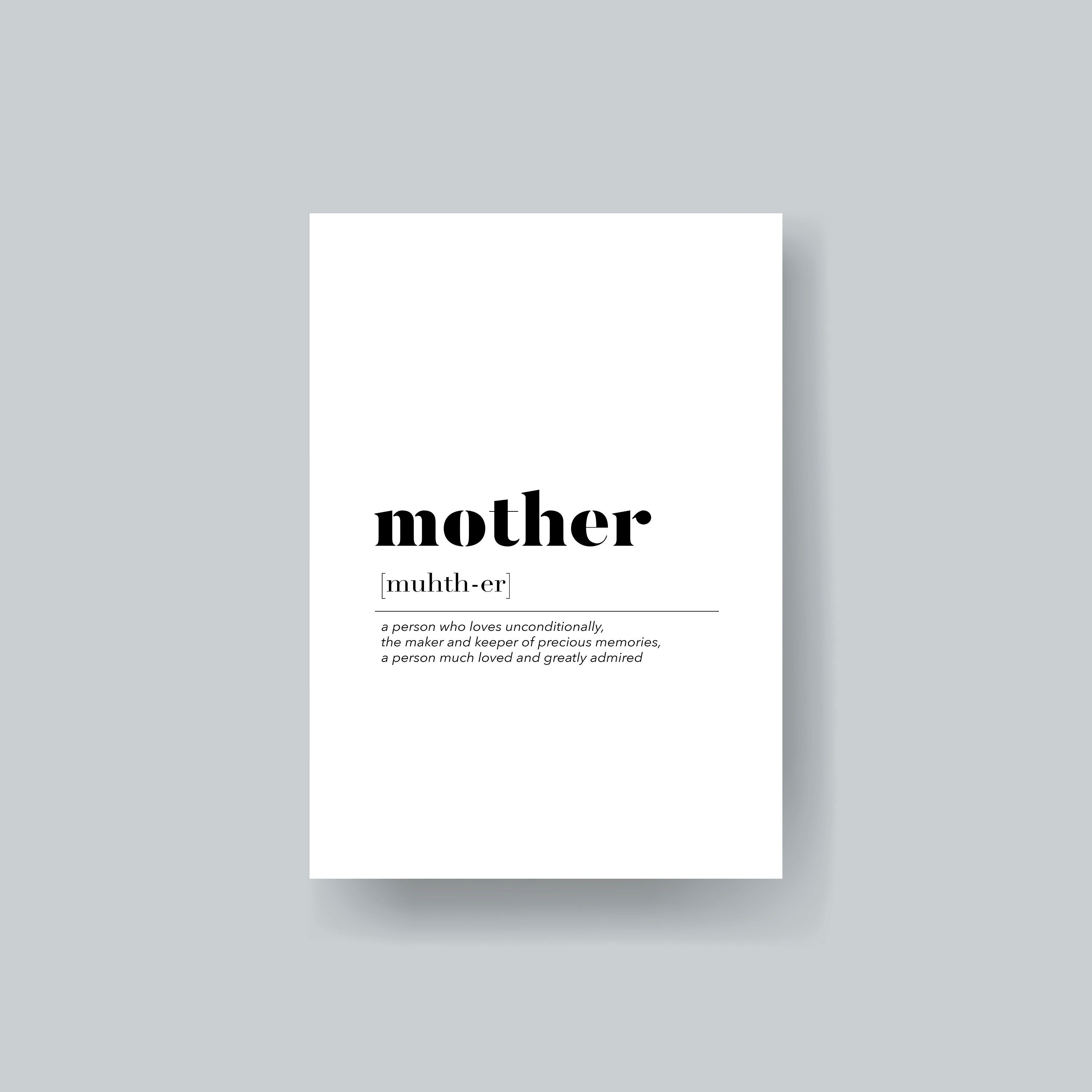 Mom Definition Wall Art Printable DIGITAL Downloadable - Etsy