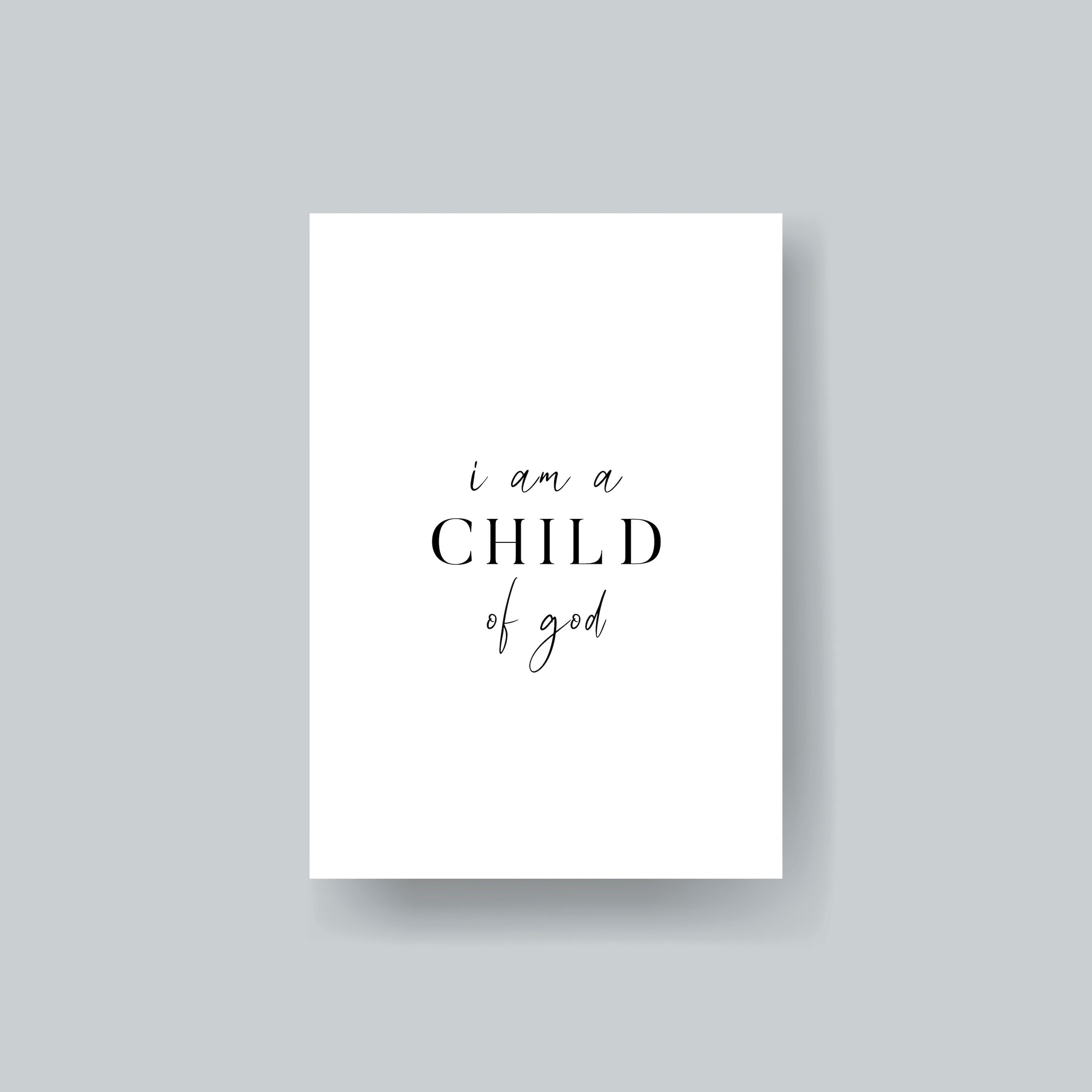 I Am a Child of God Wall Art Printable DIGITAL Downloadable - Etsy