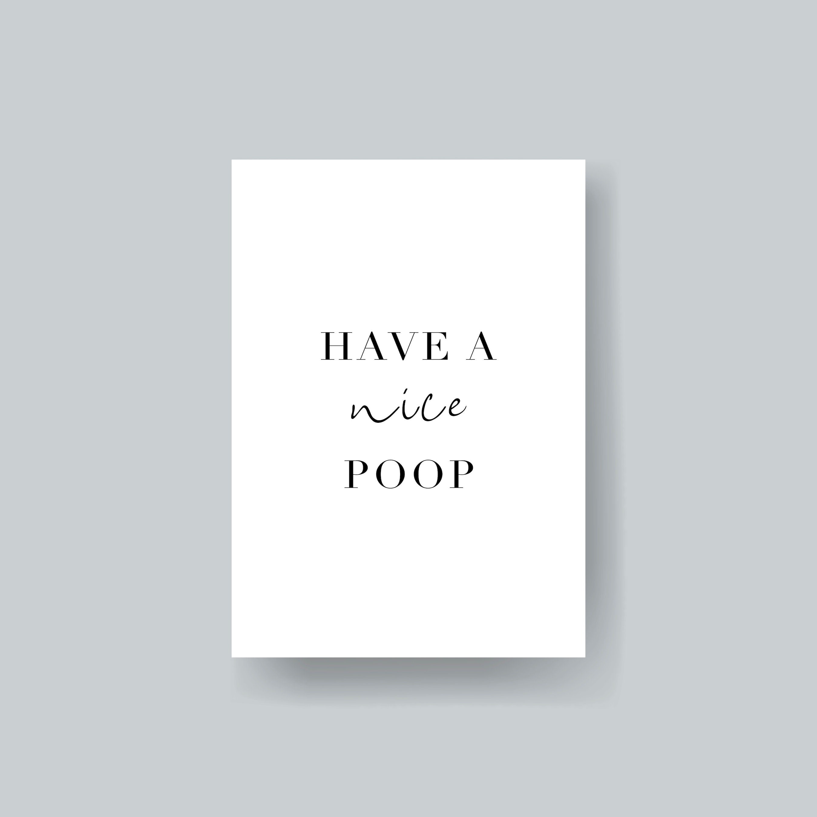 Have a Nice Poop Wall Art Printable DIGITAL Downloadable - Etsy