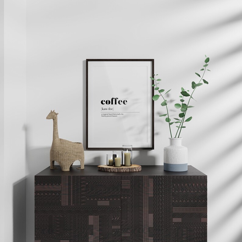 Coffee Definition Printable Wall Art | Funny & Modern Kitchen Decor ...