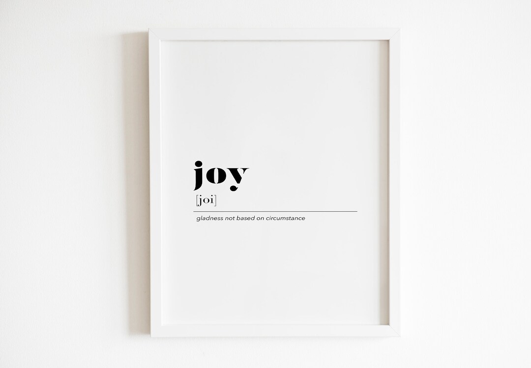 Joy Definition Wall Art Printable | Happiness Quote Print ...