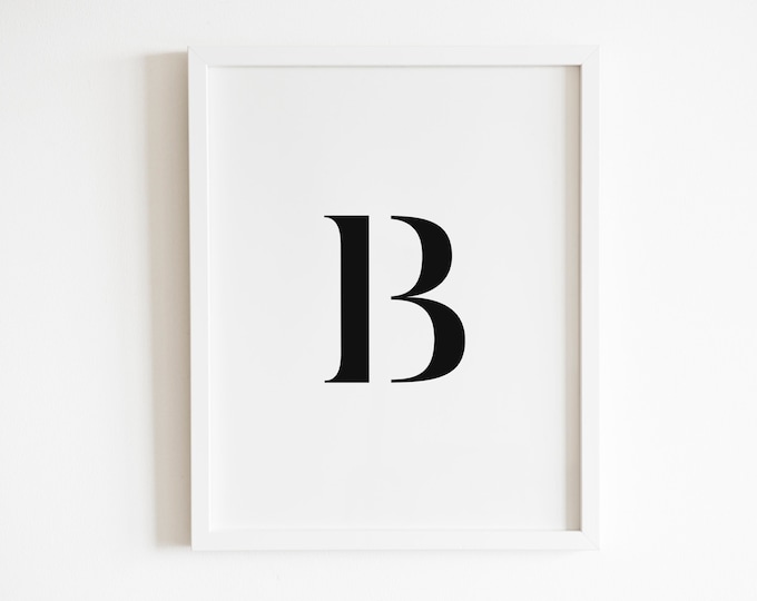 Printable Letter B Letter Art Print B Initial Digital Wall Poster ...