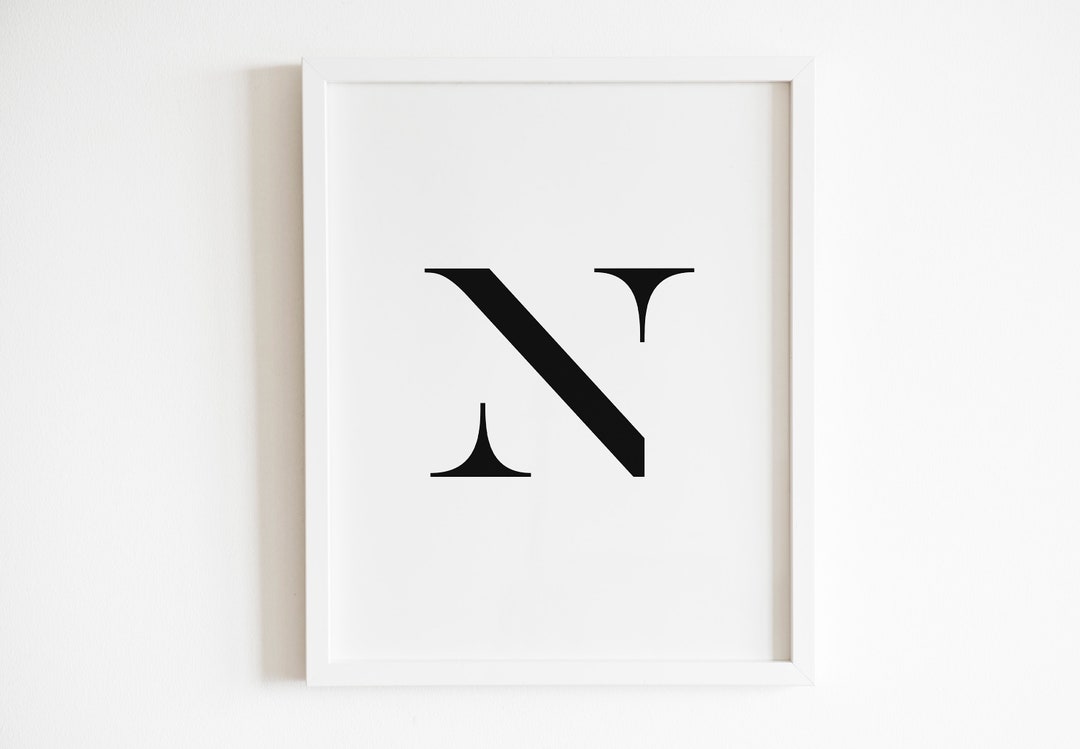 Letter N Printable Wall Art | Minimalist Alphabet Print | Digital ...