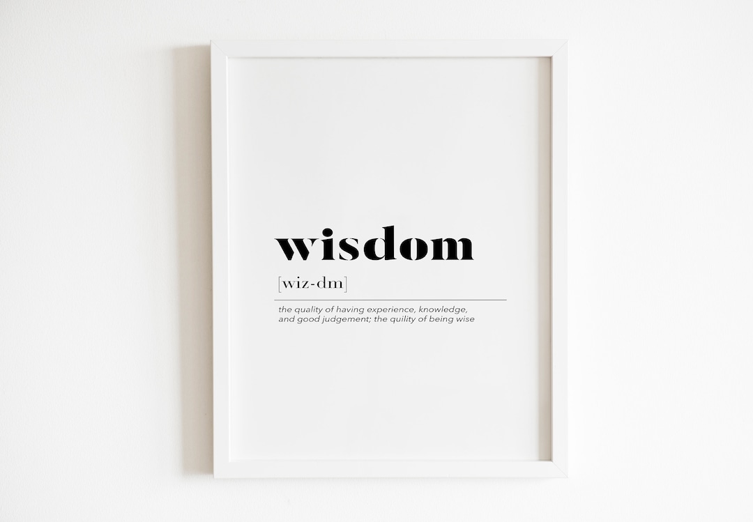 Wisdom Definition Wall Art Printable | DIGITAL Downloadable - Etsy