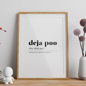 Deja Poo Definition Wall Art Printable | DIGITAL Downloadable - Etsy ...