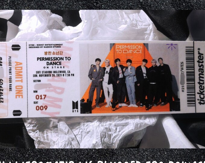 Custom BTS Memorabilia Tour Tickets - Etsy
