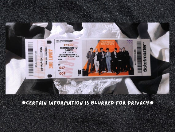Custom BTS Memorabilia Tour Tickets | Etsy