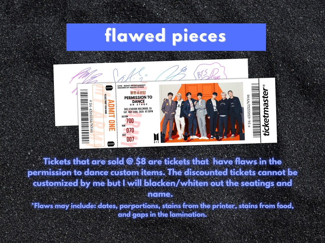 Custom BTS Memorabilia Tour Tickets | Etsy