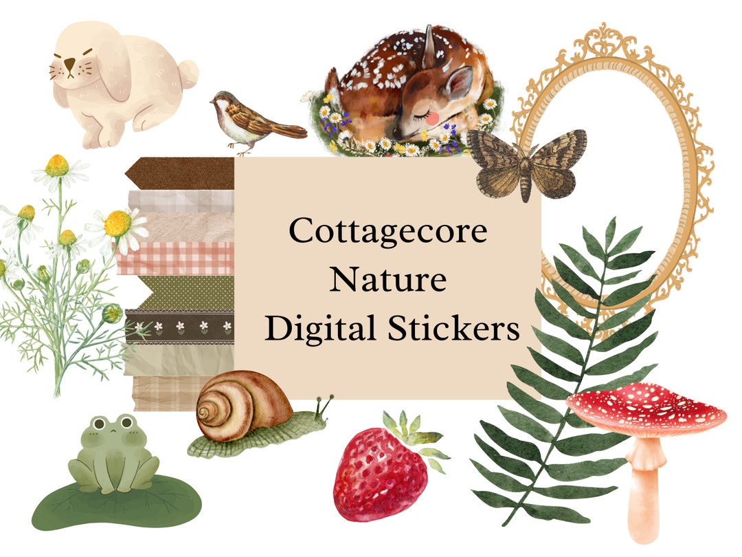 Nature Cottagecore Digital Stickers for Goodnotes Procreate Planner ...