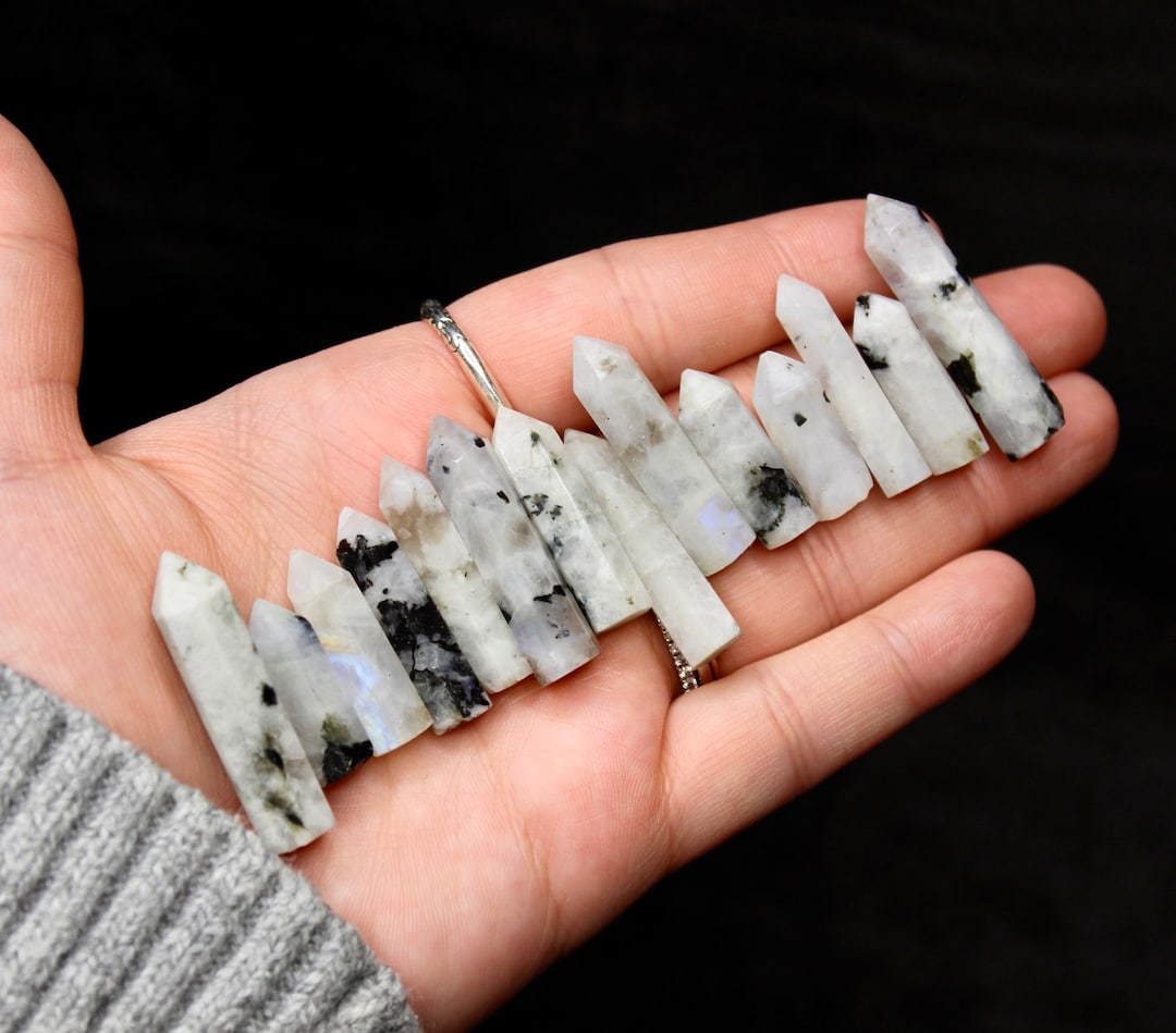 Mini Rainbow Moonstone Points Mini Crystal Points Rainbow Moonstone ...