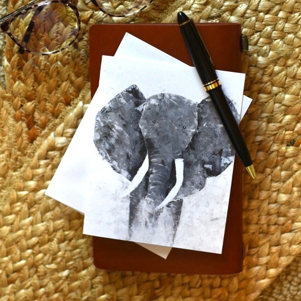 Elephant Notecards - Etsy