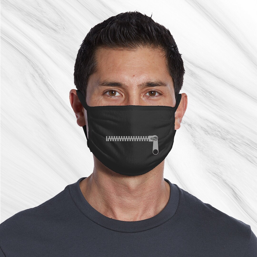 Zip It Face Mask Quarantine Mask Face Covering Funny Mask - Etsy