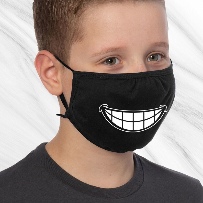 Big Grin KIDS Face Mask Smile Quarantine Mask Face Covering - Etsy Canada