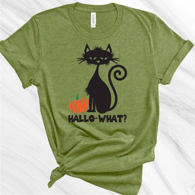 Hallo-what Shirt, Black Cat Shirt, Halloween Shirt, Women's Halloween ...