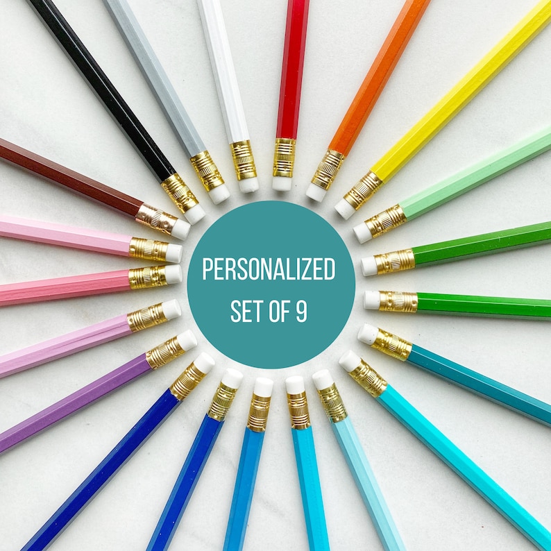 Set of 9 Personalized Pencils Mix & Match Teacher Easter Student Kids ...